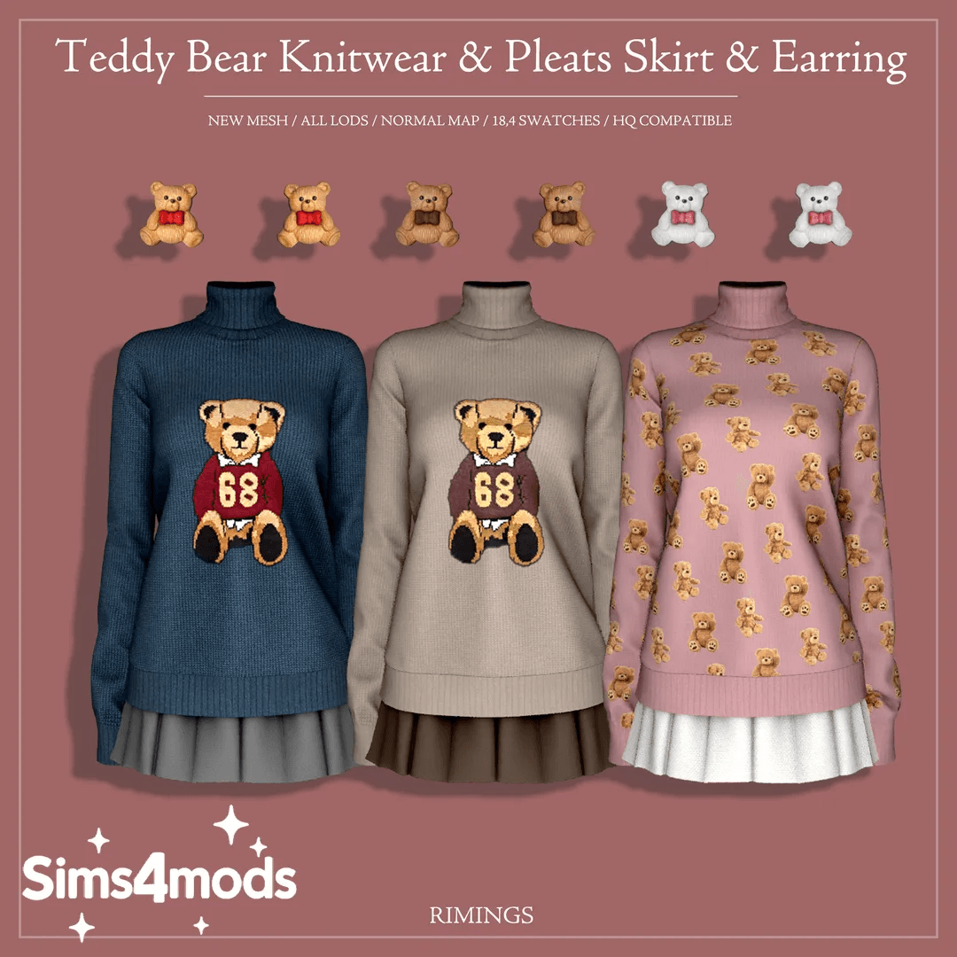 Сет одежды Teddy Bear | Sims4Mods