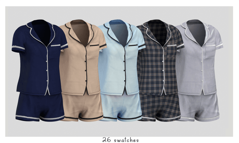 Пижама Two Piece Pajamas | Sims4Mods