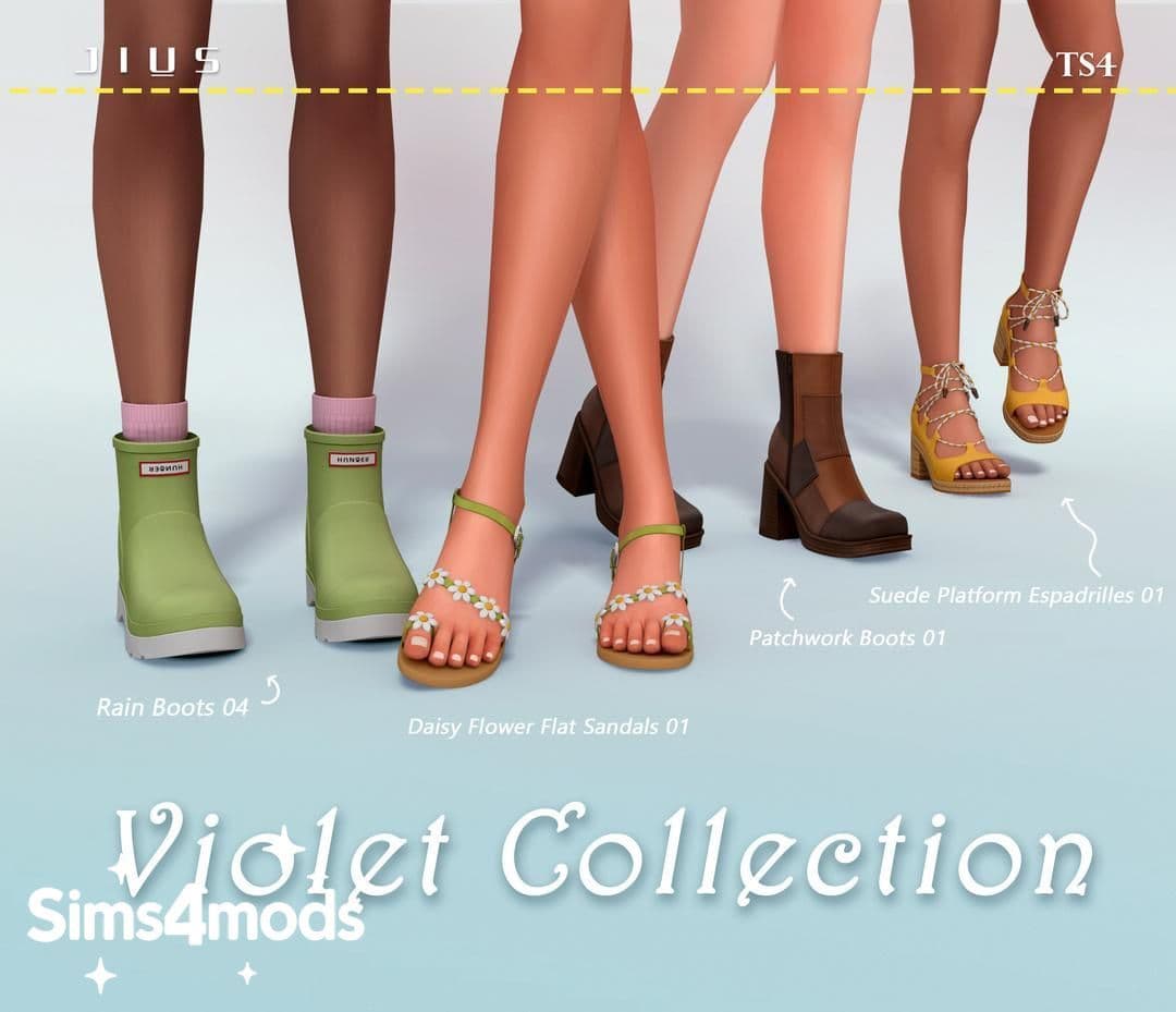 Коллекция обуви Violet | Sims4Mods