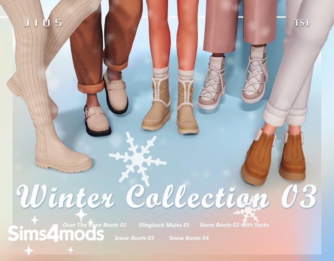 Зимняя коллекция обуви Winter Collection 03 | Sims4Mods