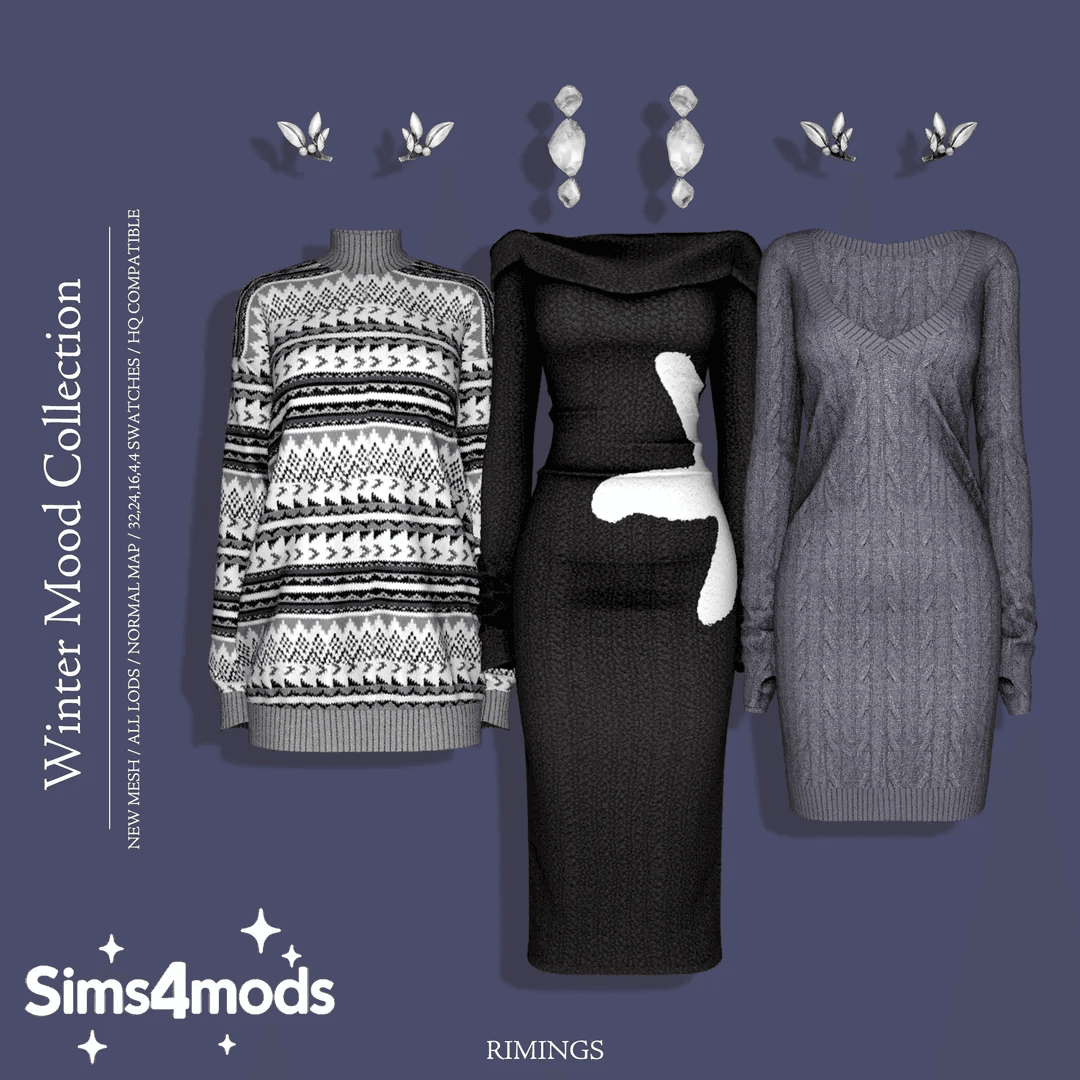 Коллекция одежды Winter Mood | Sims4Mods