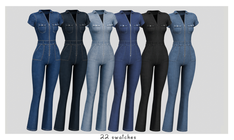 Комбинезон Denim Jumpsuits | Sims4Mods