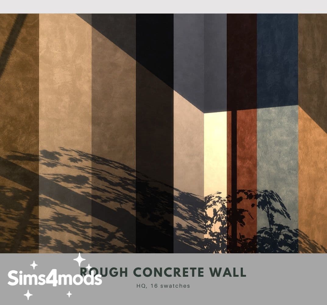 Настенное покрытие Rough Concrete | Sims4Mods