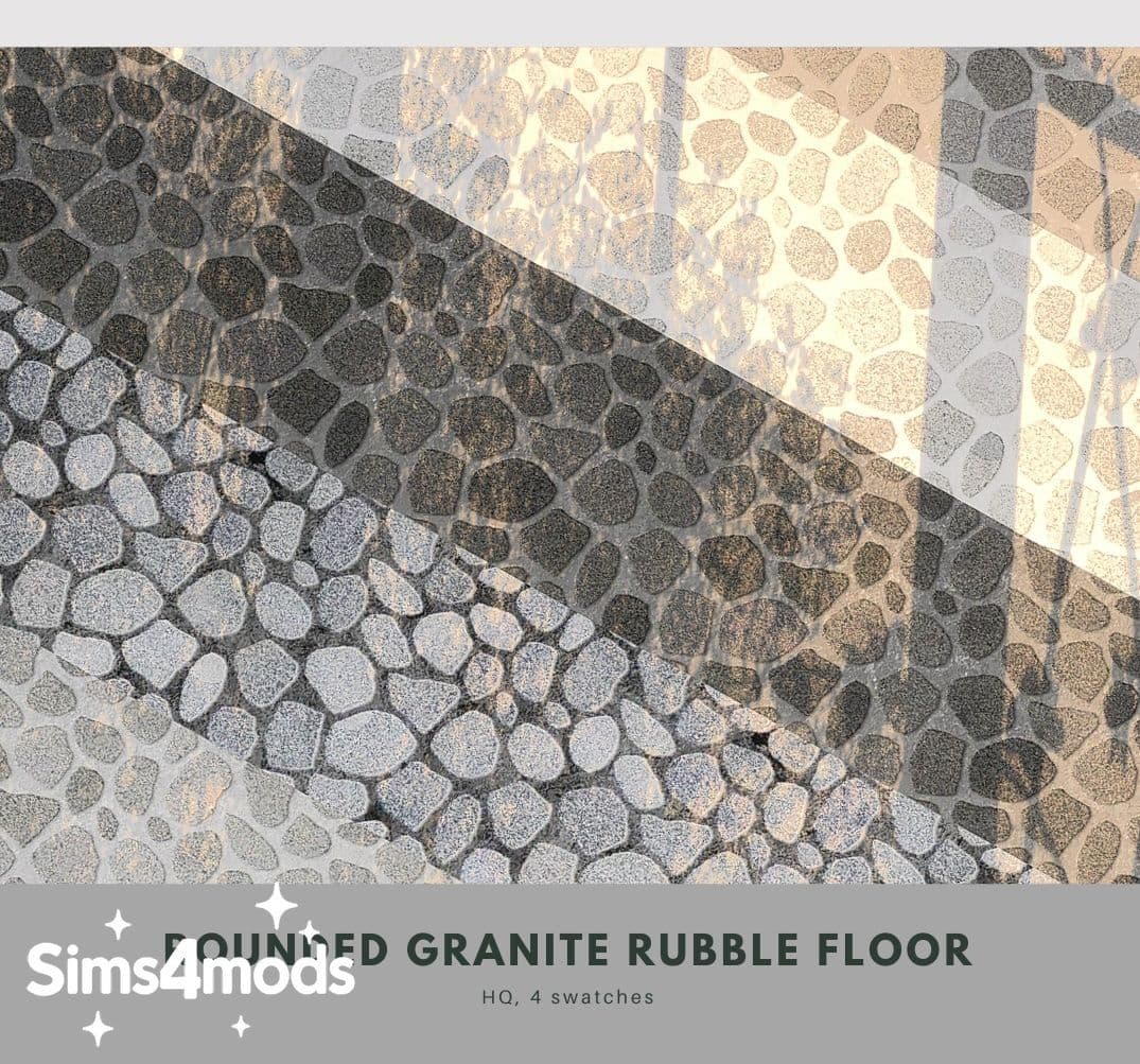 Напольное покрытие гранит Rounded Granite Rubble Floor | Sims4Mods