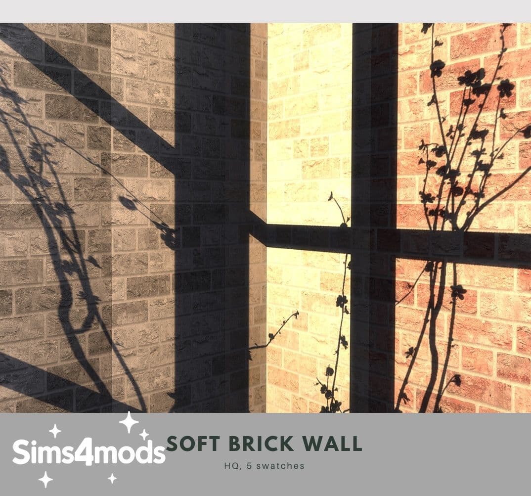 Настенное покрытие Soft Brick Wall | Sims4Mods