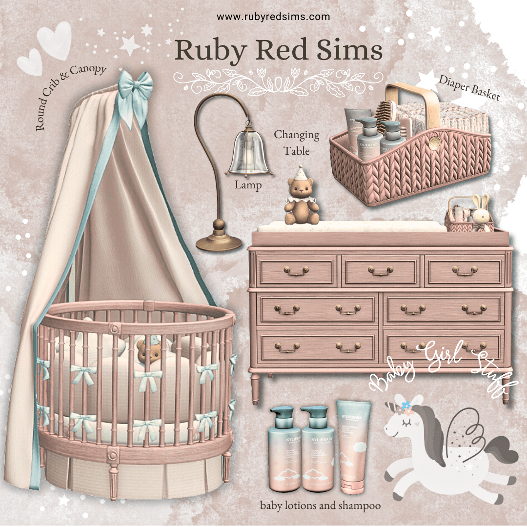 Сет для детской Round Crib & Canopy | Sims4Mods