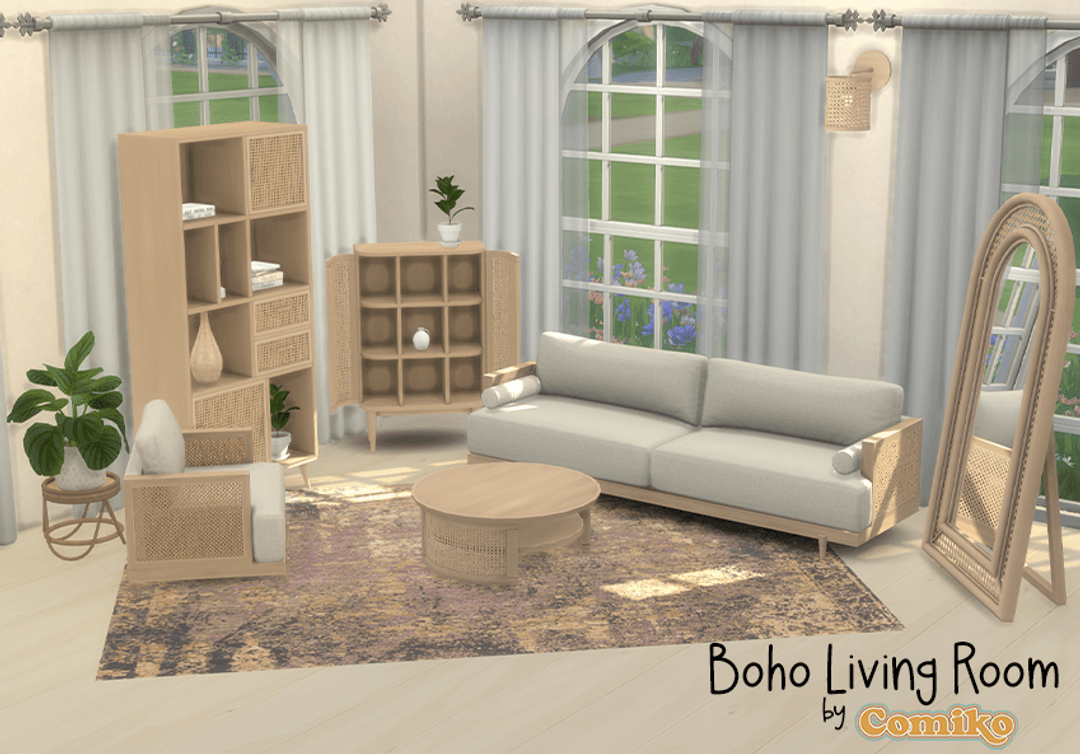 Гостиная Boho Living Room | Sims4Mods