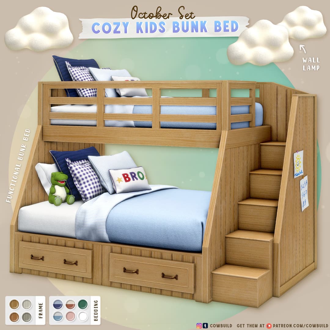 Двухъярусная кровать Cozy Kids Bunk Bed | Sims4Mods