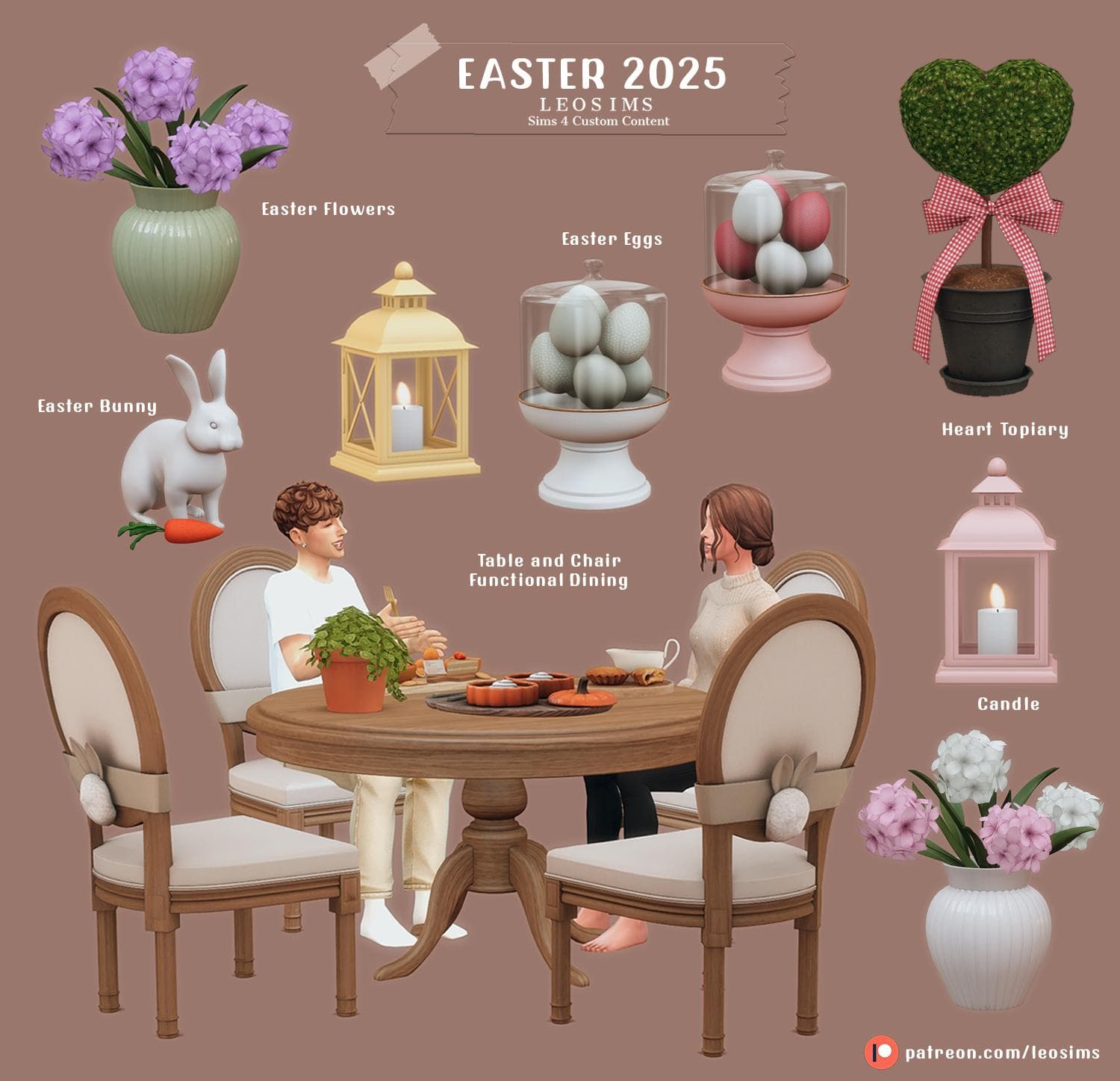 Сет декора и мебели Пасха EASTER 2025 | Sims4Mods