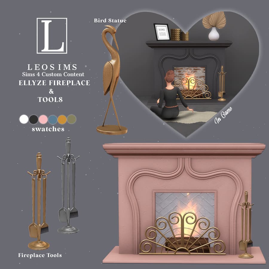 Камин Ellyze Fireplace | Sims4Mods