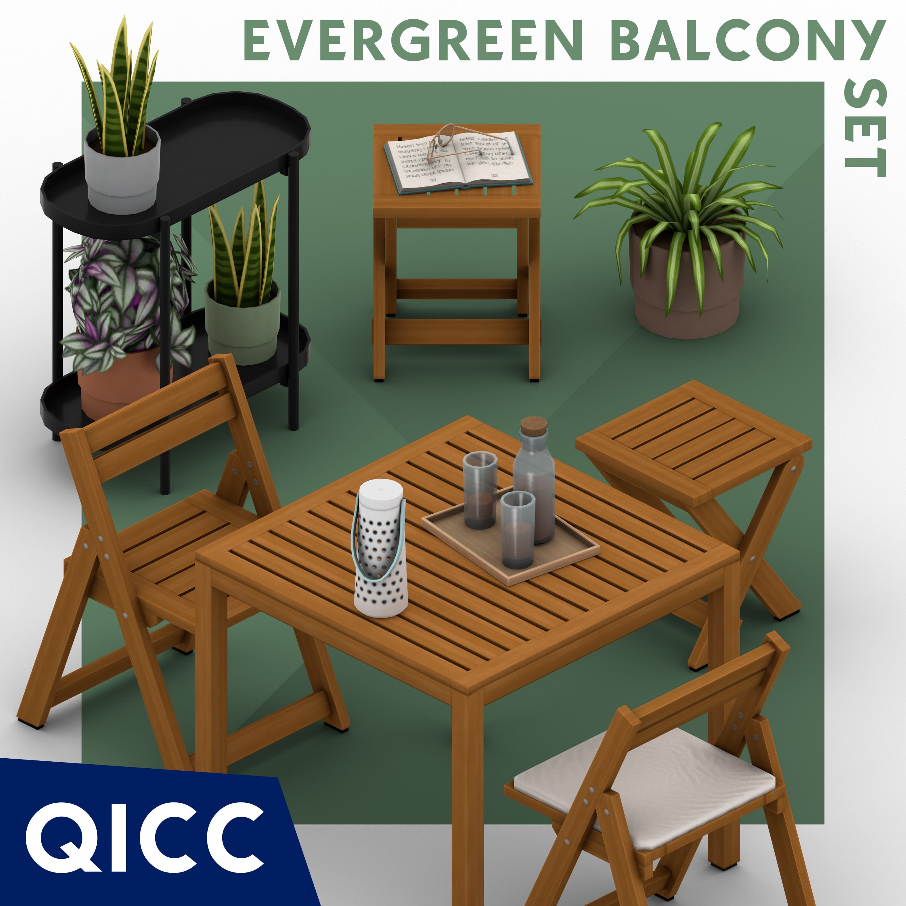 Мебель для балкона Evergreen Balcony Set | Sims4Mods