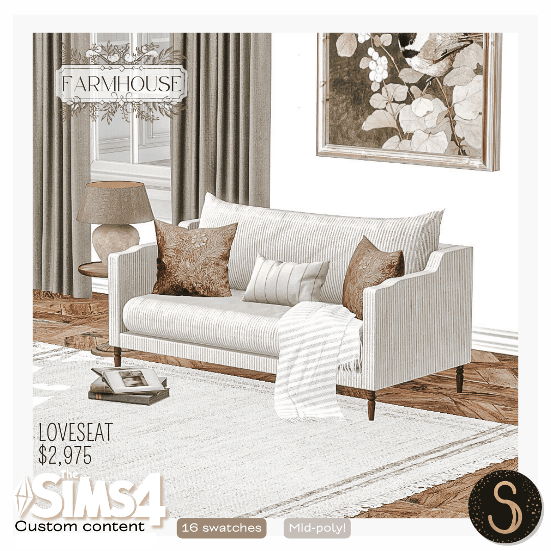 Диван Farmhouse Loveseat | Sims4Mods