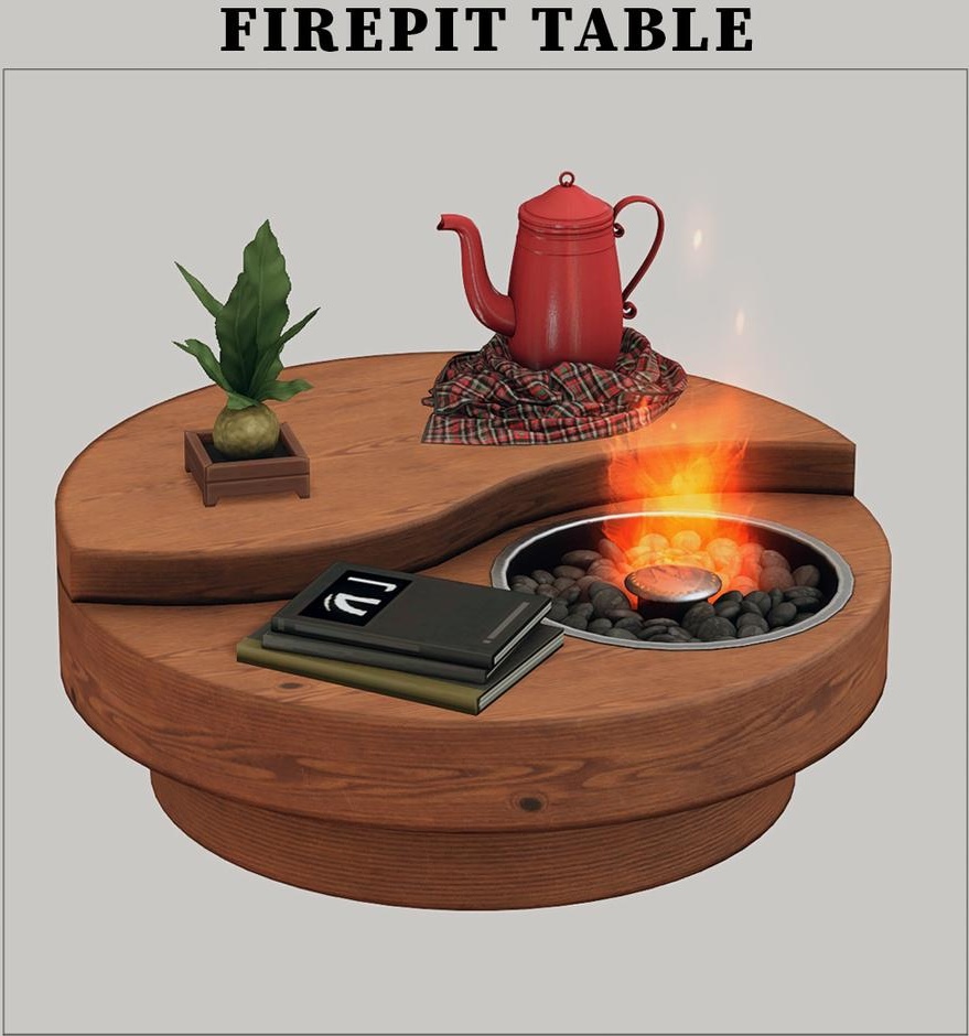 Кофейный столик Firepit Table | Sims4Mods