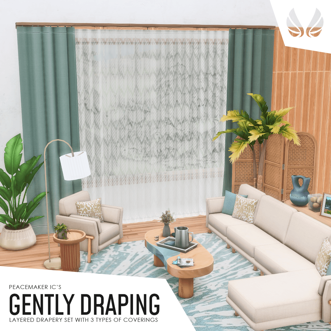 Шторы и тюль Gently Draping | Sims4Mods