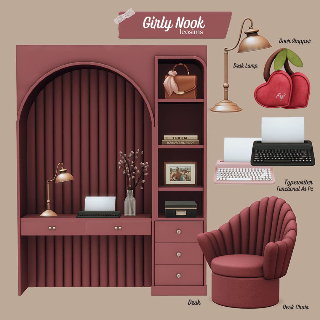 Рабочий стол Girly Nook | Sims4Mods