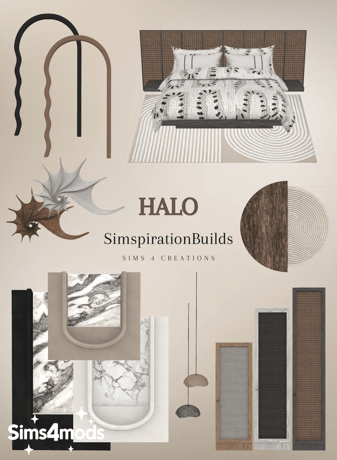 Спальня Halo Bedroom Set | Sims4Mods