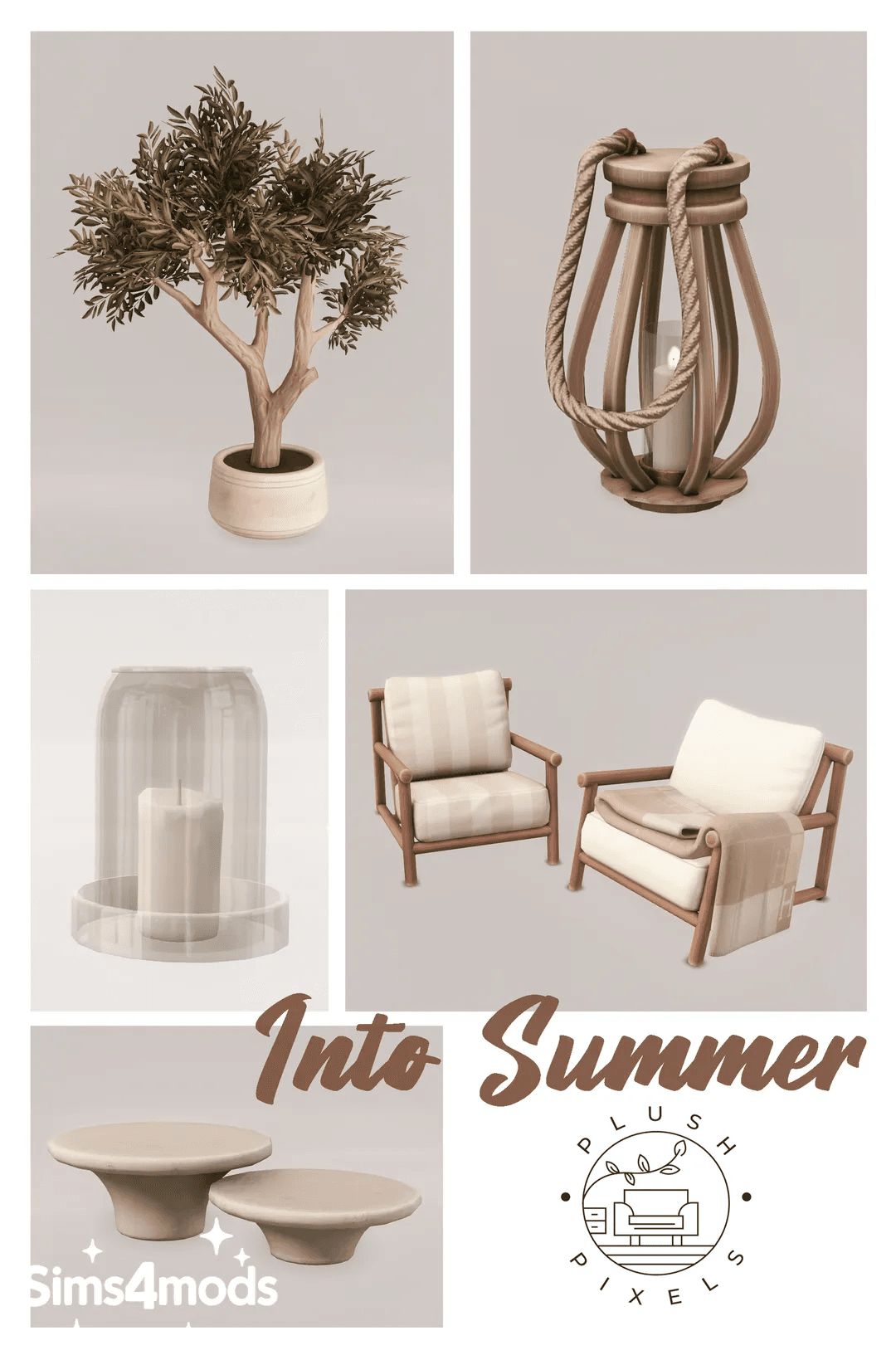 Сет мебели и декора Into Summer | Sims4Mods
