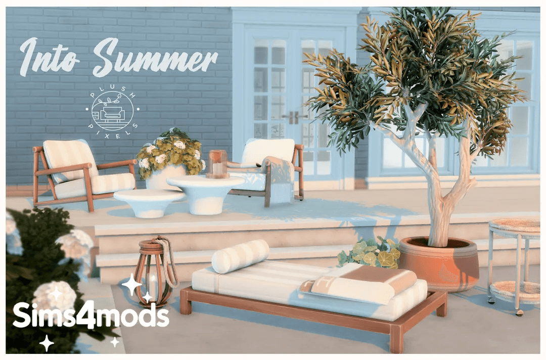 Сет мебели и декора Into Summer | Sims4Mods