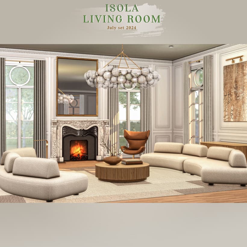 Мебель для гостиной Isola Living Room | Sims4Mods