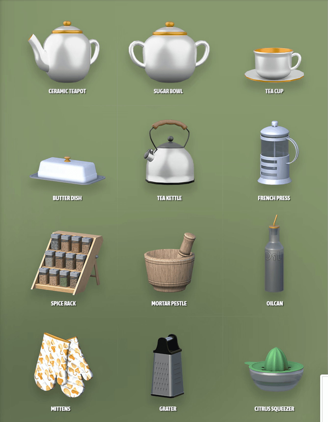 Набор декора Kitchen Flavour Clutter 1 | Sims4Mods