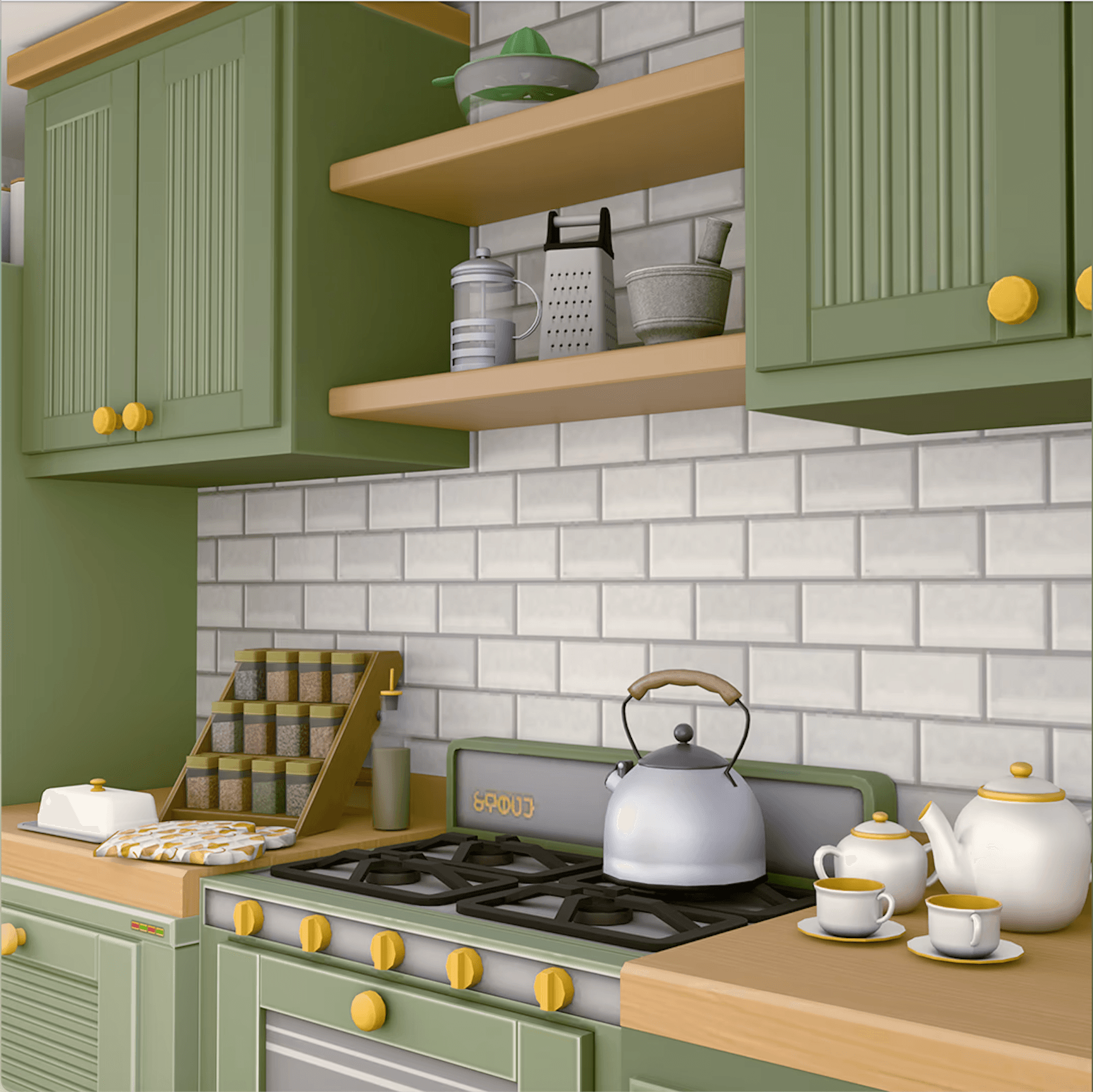 Набор декора Kitchen Flavour Clutter 1 | Sims4Mods