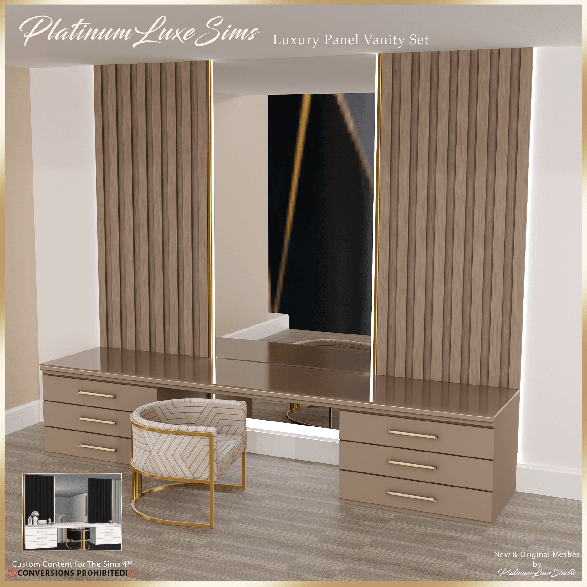 Туалетный столик Luxury Panel Vanity Set | Sims4Mods