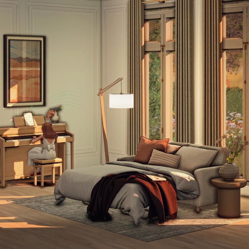 Мебель для гостиной Scandinavian Sleepover | Sims4Mods