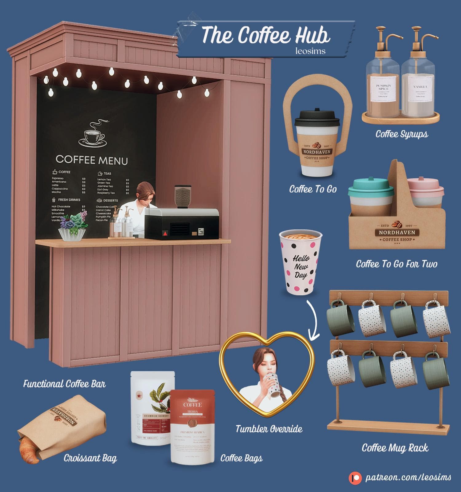 Кофейный киоск The Coffee Hub | Sims4Mods
