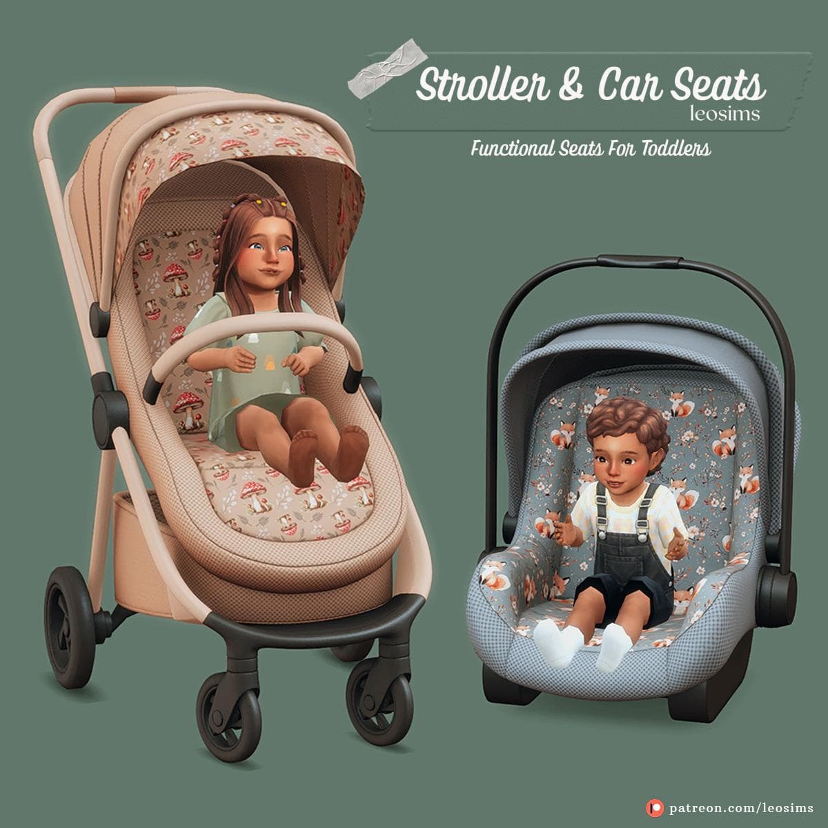 Детская коляска и автокресла Stroller & Car Seats | Sims4Mods