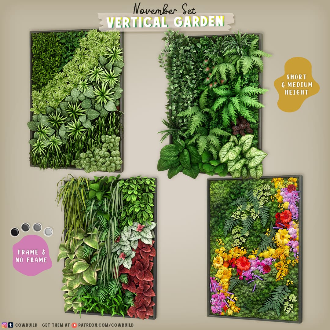 Панели с растениями Vertical Garden | Sims4Mods