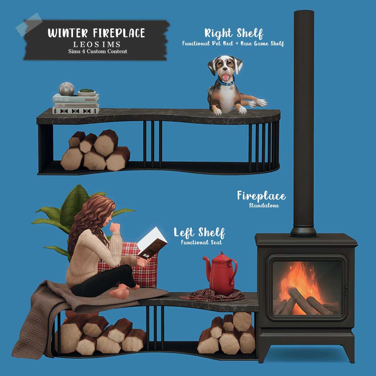 Сет Winter Fireplace | Sims4Mods