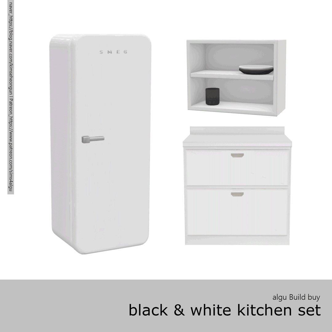 Сет для кухни Black & White | Sims4Mods